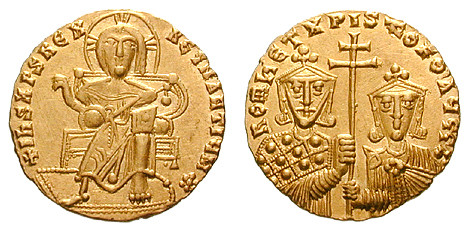 Byzanz, Constantinus VII. und Romanus I., Solidus 921-931, f.st