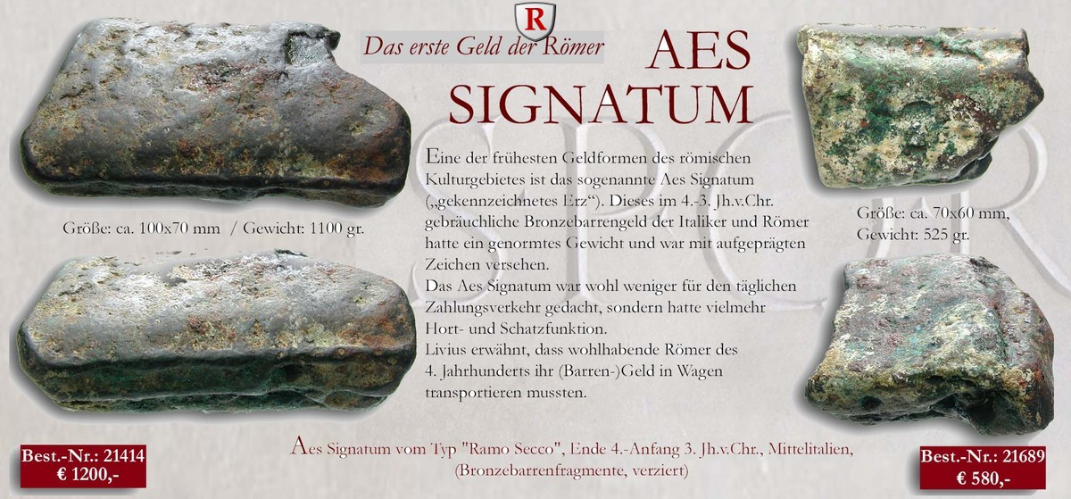 Römische Republik, Aes Signatum, Aes Signatum 4.-3. Jh.v.Chr.