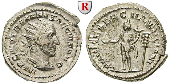 Römische Kaiserzeit, Traianus Decius, Antoninian, vz-st