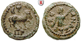 Römische Provinzialprägungen, Kilikien, Anazarbos, Marcus Aurelius und Lucius Verus, 1/4 ...