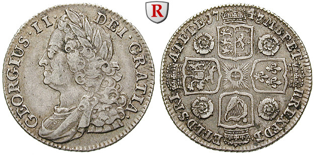 Grossbritannien, George II., Shilling 1743, ss